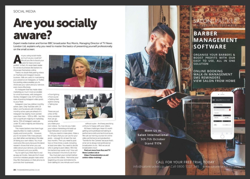 TV News London Social Media Training Features in The Barber Magazine ...
